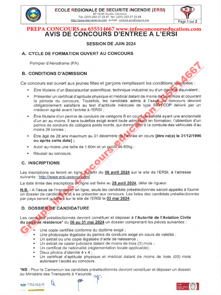 CONCOURS ERSI 2024 | PDF