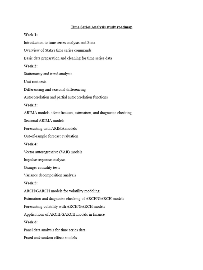 Time Series Analysis Study Roadmap | PDF