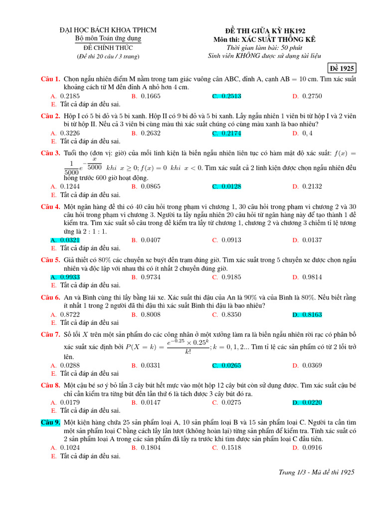 XSTK Hk192 D Thính | PDF