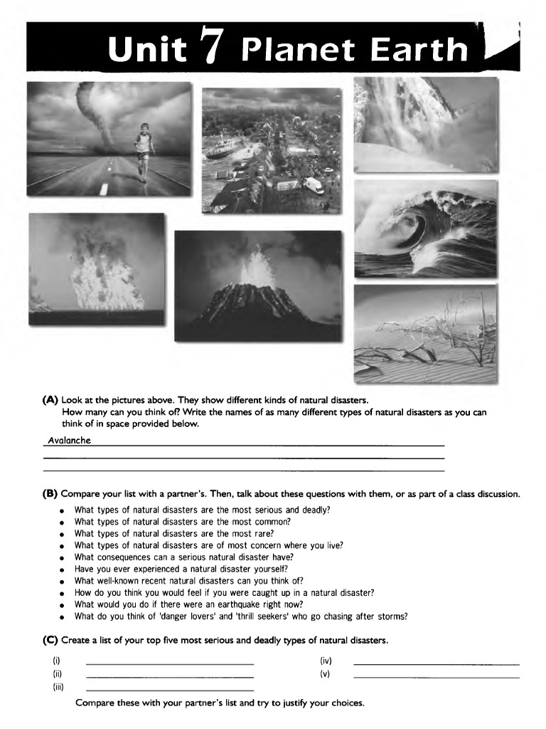 Unir 7 - Planet Earth | PDF | Natural Disasters | Recycling