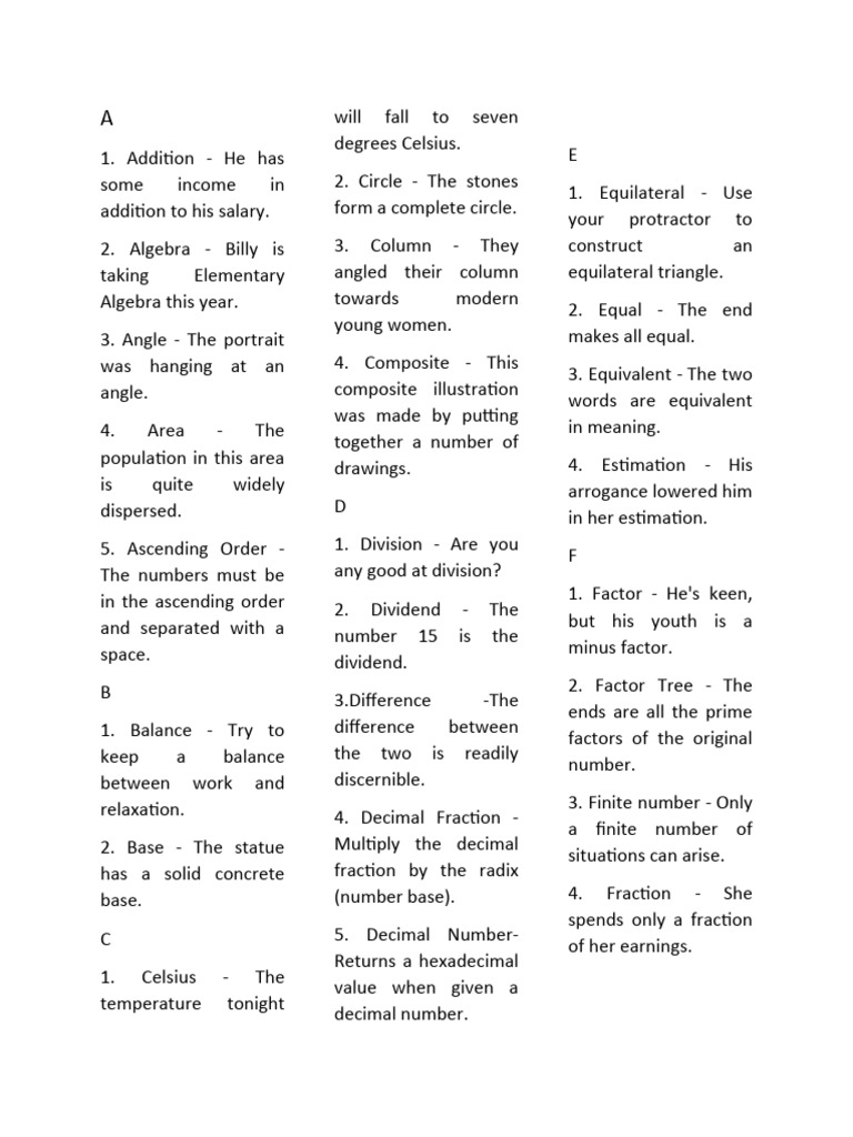 math dictionary | PDF | Numbers | Mathematics