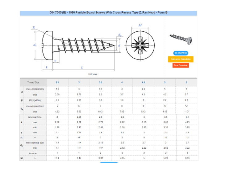 dIN 7505 B Chipboard-Screw-Standard PDF | PDF