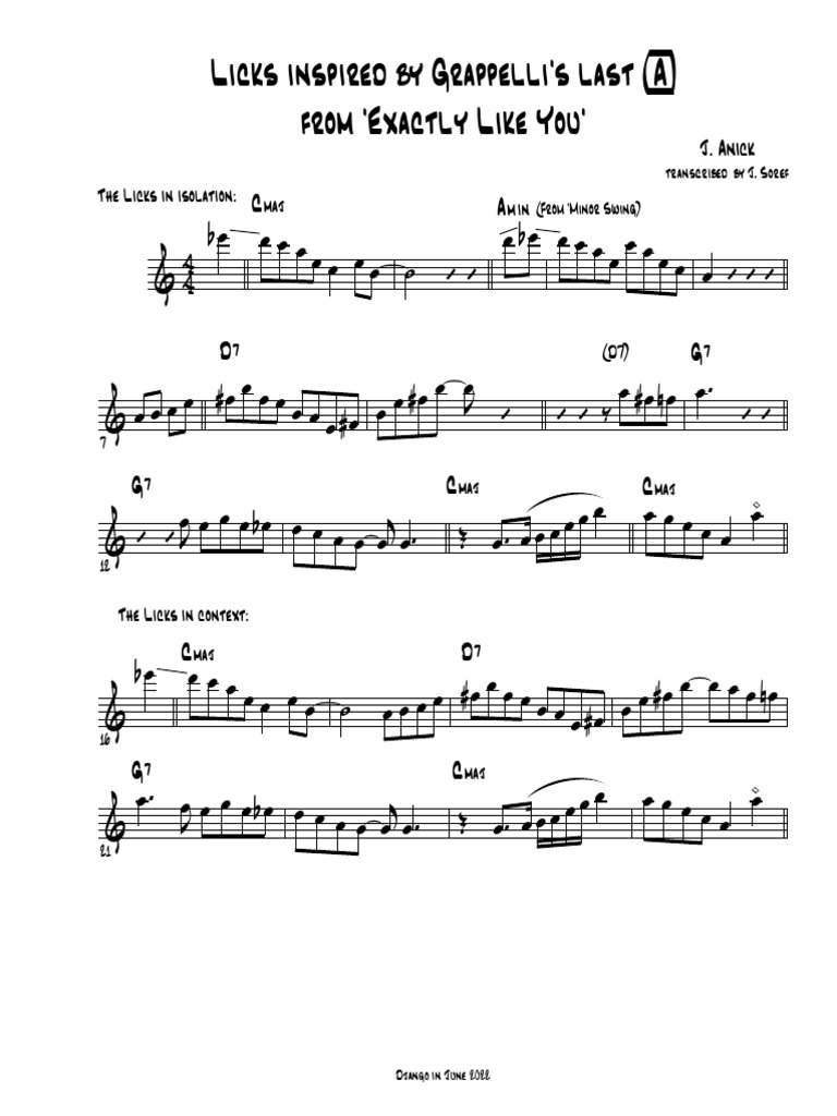 DiJ Grappelli Last 8 Exactly Like You Standard | PDF DiJ Grappelli Last 8 Exactly Like You Standard | PDF