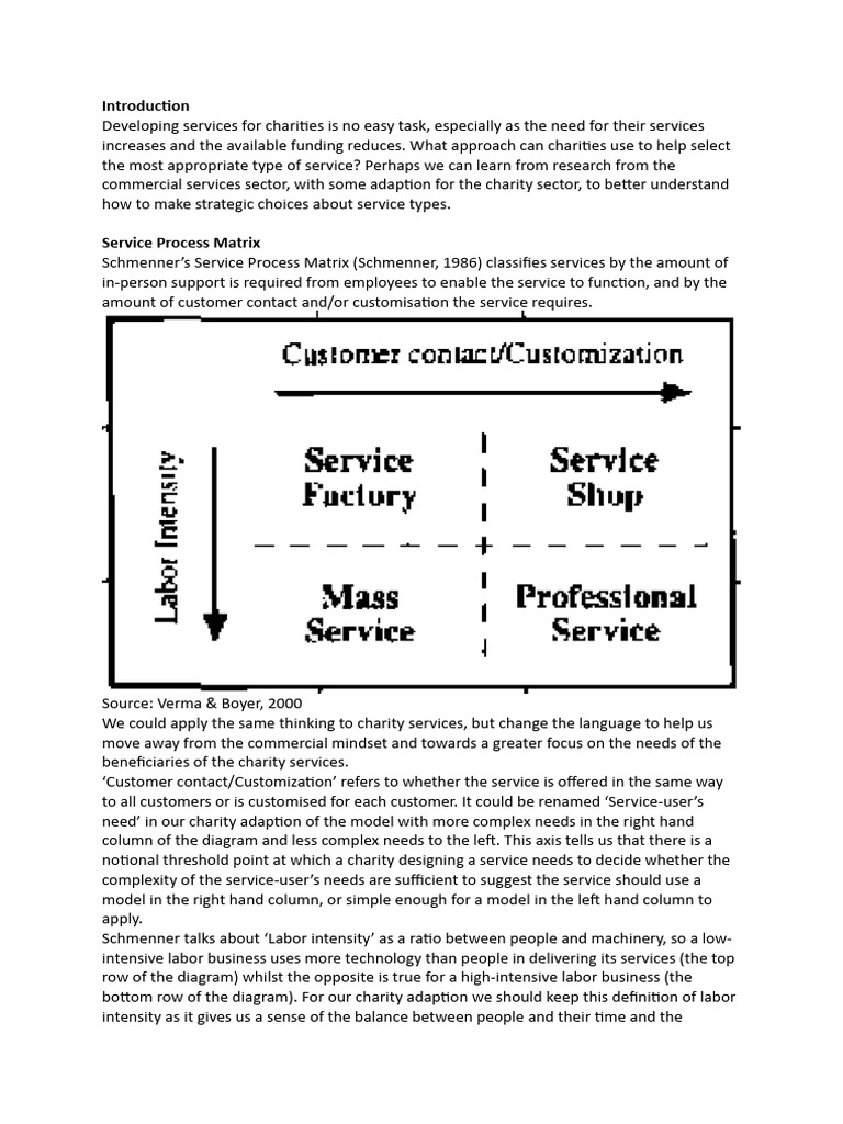 S10service Process Matrix | PDF | Nursing | Charitable Organization