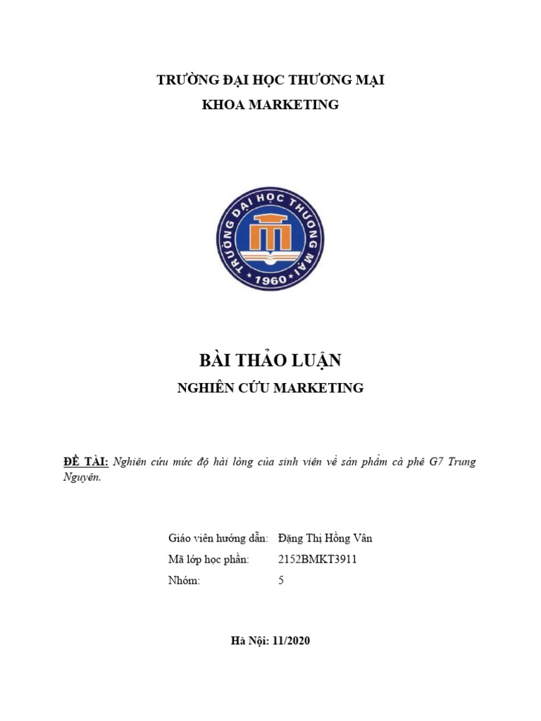 TR NG I H C TH NG M I Khoa Marketing B I TH o Lu N Nghi N C | PDF