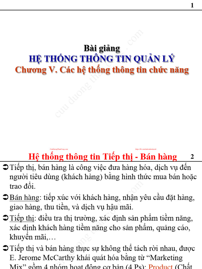 He Thong Thong Tin Quan Ly 5 He Thong Thong Tin Chuc Nang | PDF