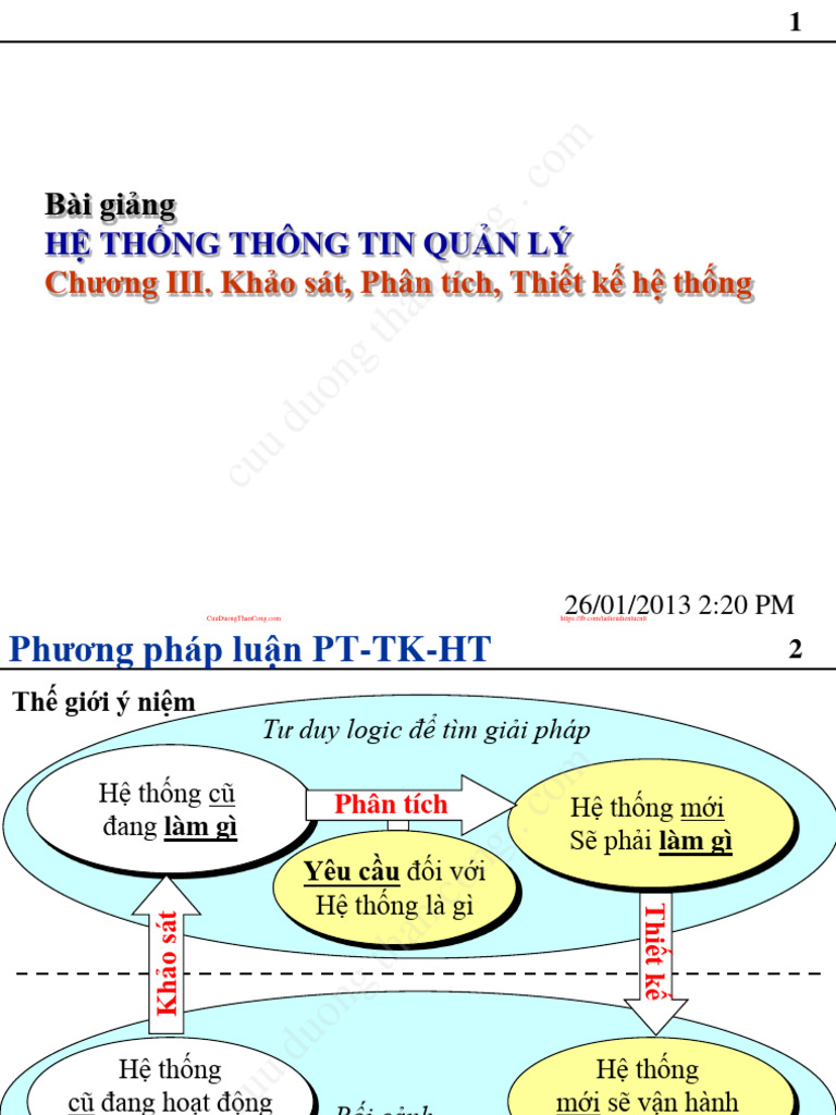 He Thong Thong Tin Quan Ly 3 Phan Tich Thiet Ke He Thong | PDF