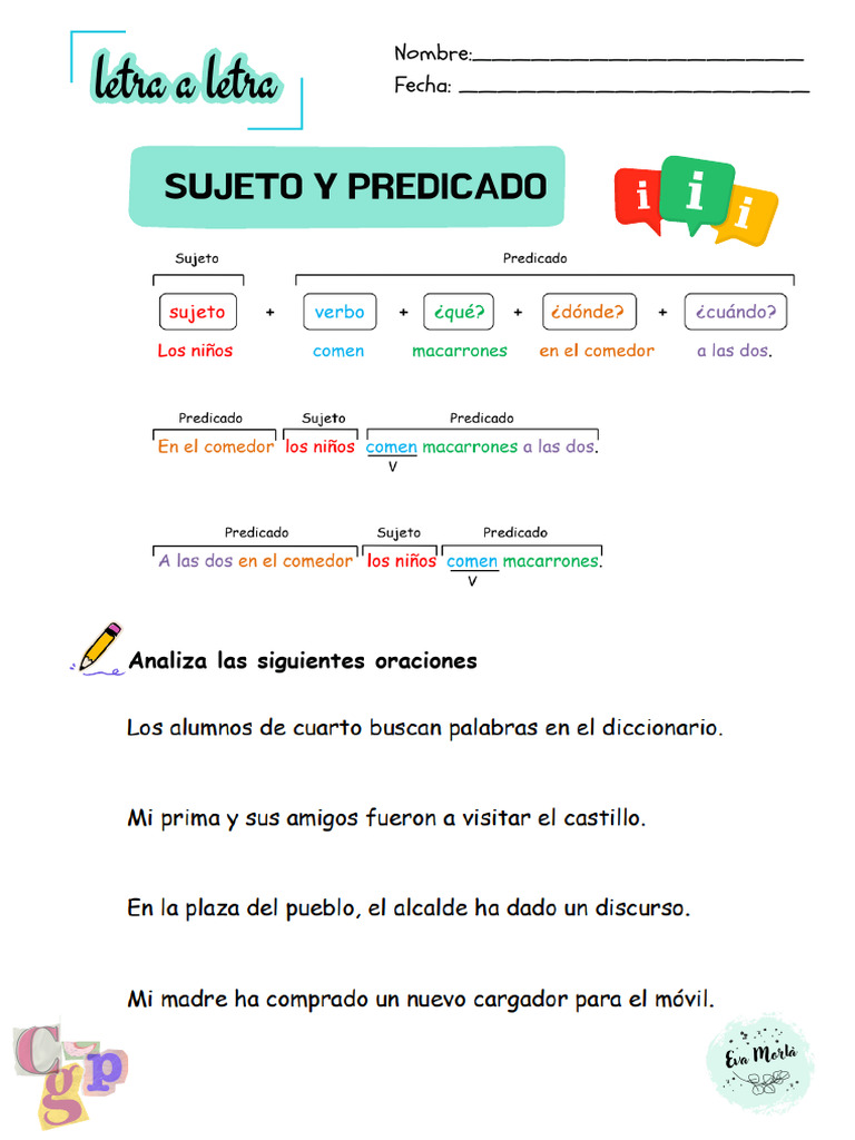Sujeto y Predicado | PDF