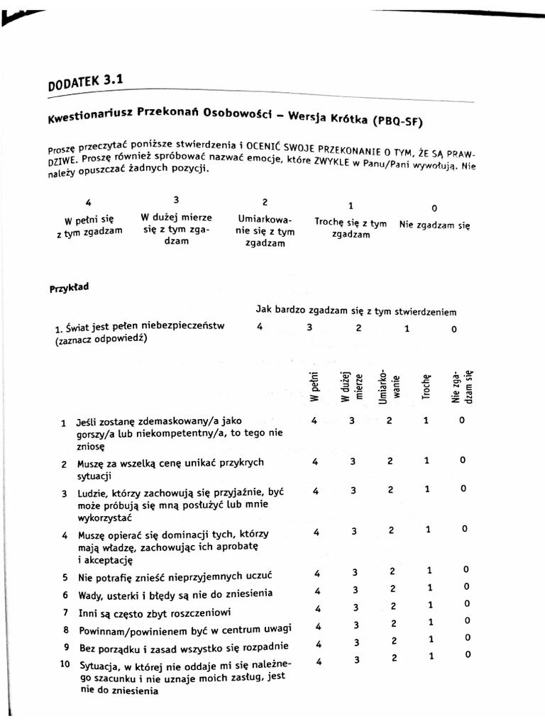 Test Osobowości Open Source PBQ SF | PDF