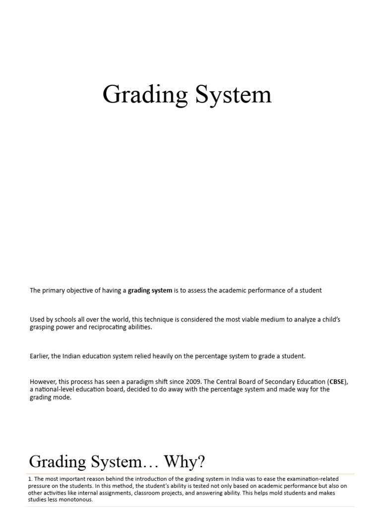 Grading System | PDF | Cognition