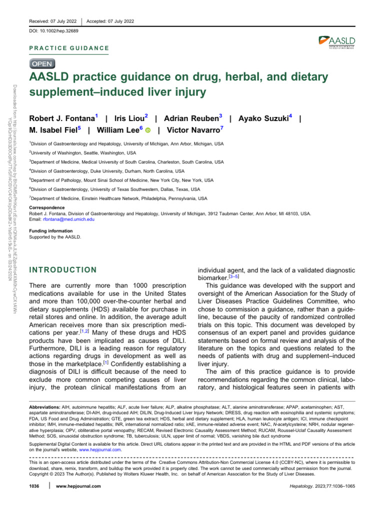 Aasld Practice Guidance On Drug, Herbal, And.28 | PDF | Hepatitis ...