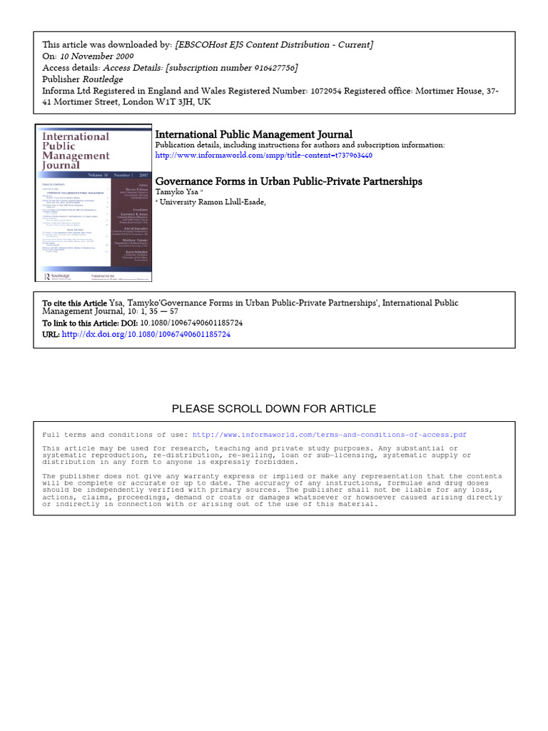 Ysa-Governance Forms | PDF | Public–Private Partnership | Governance