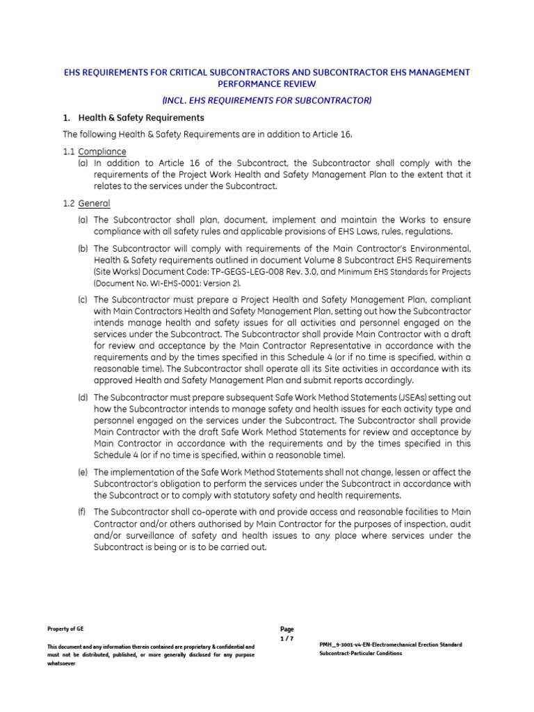 EHS Requirements | PDF | Personal Protective Equipment | Safety