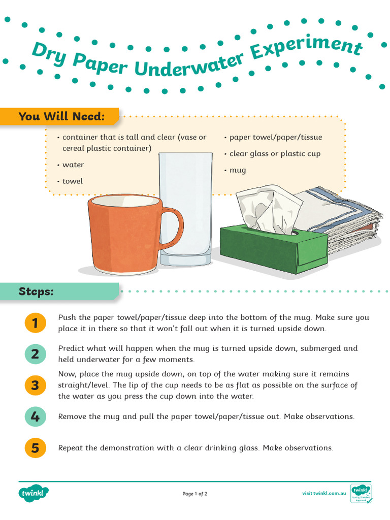 Dry Paper Underwater Experiment Guide | PDF