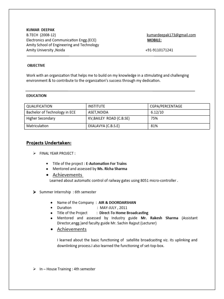Resume - Kumar Deepak | PDF | Computing