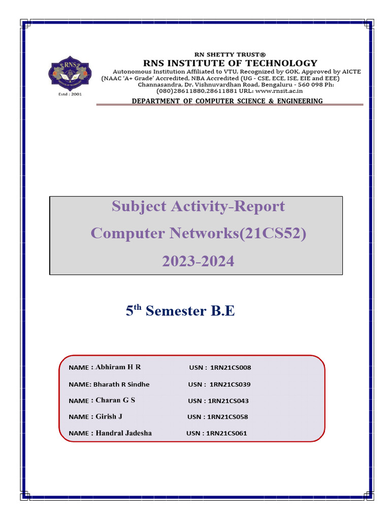 CN Report - 5-2 | PDF | Transmission Control Protocol | Network Socket