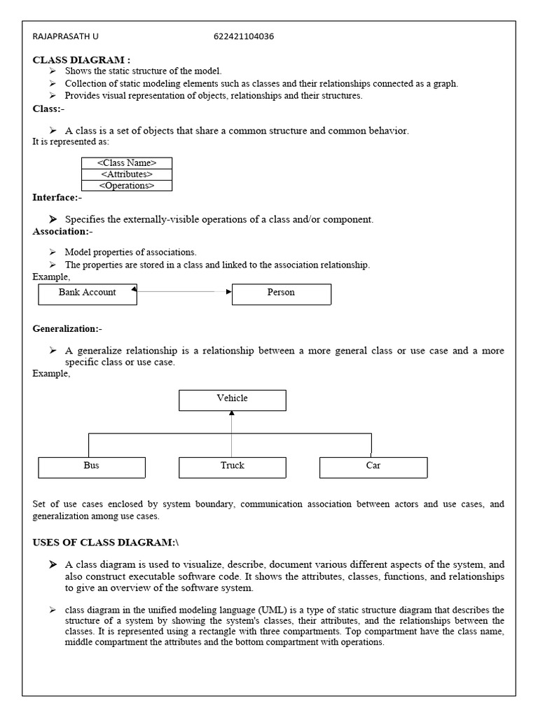 Class Diagram for Exam Registration System | PDF