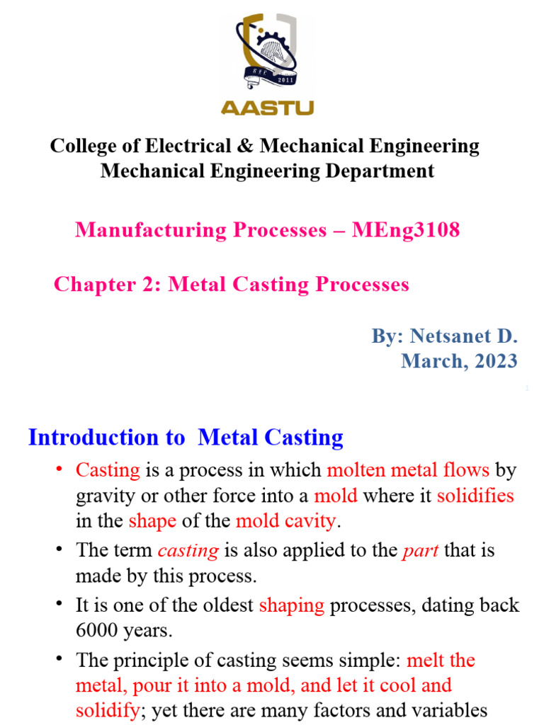 Chapter 2 Metal Casting Processes | PDF | Casting | Industrial Processes