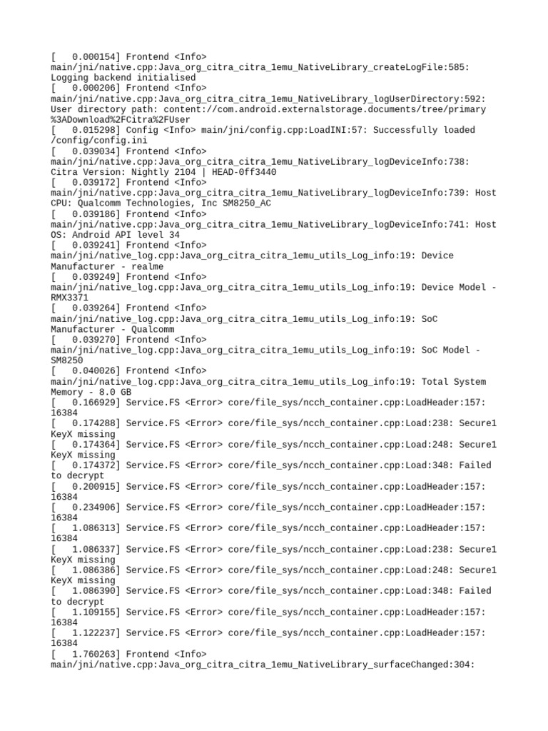 Citra Log | PDF | Computing | Computer Architecture