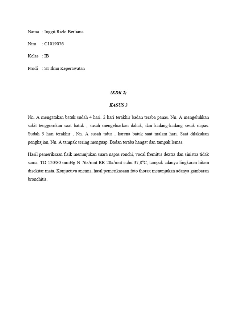Bagi 'Alhamdulillah Askep KDK2 Inggit Rizki Berliana - Doc' | PDF | Kesehatan Holistik