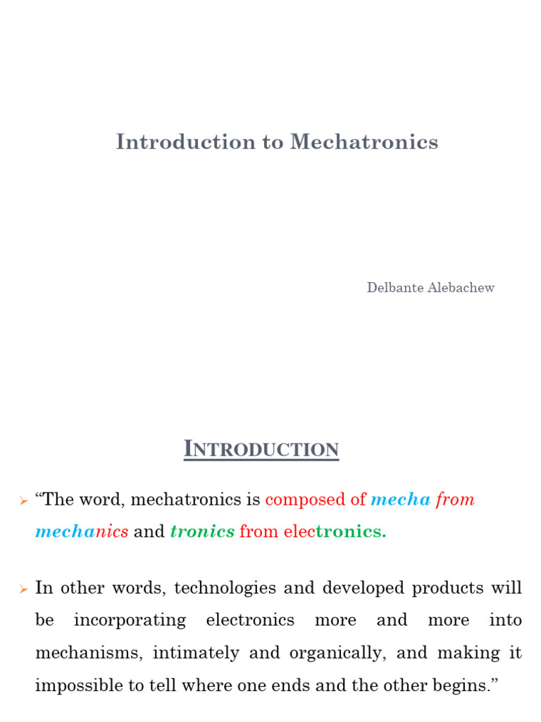 CH-1 Introduction Mechatronics | PDF | Mechatronics | Feedback CH-1 Introduction Mechatronics | PDF | Mechatronics | Feedback