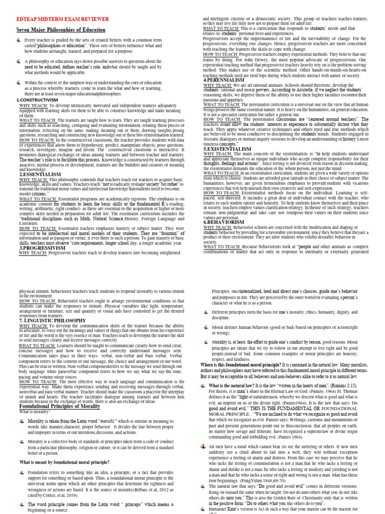 Edteap Midterm Reviewer | Download Free PDF | Learning | Teachers
