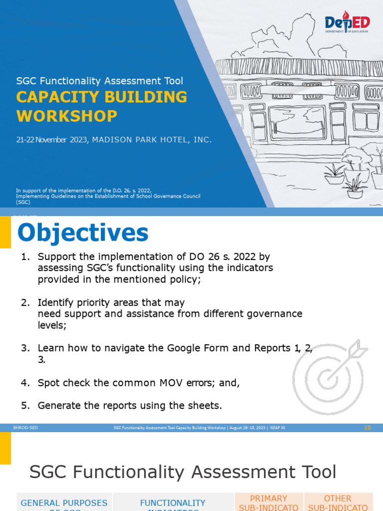 2023 SGC Functionality Assessment Tool Capacity Building Workshop Slides | PDF | Governance ...