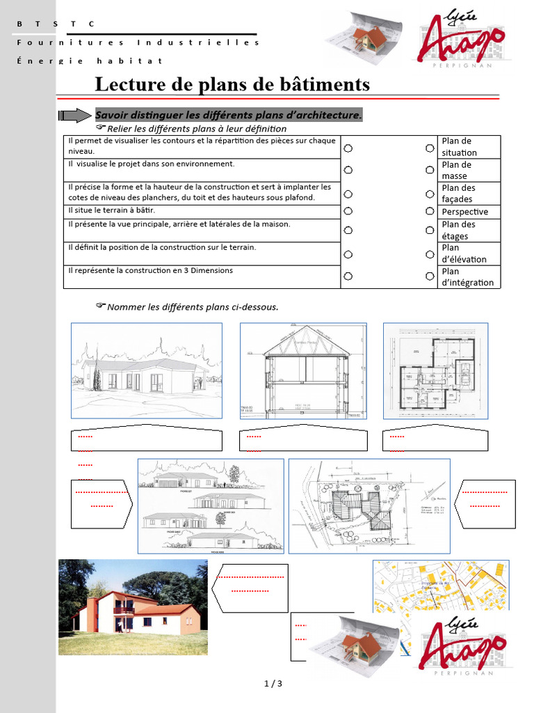 Lecture de plans de bâtiments corrigés | PDF