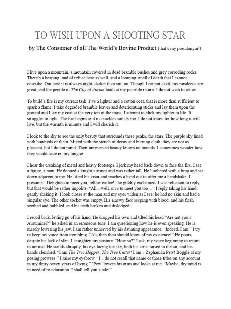 To Wish Upon A Shooting Star | PDF | Home & Garden | Poetry