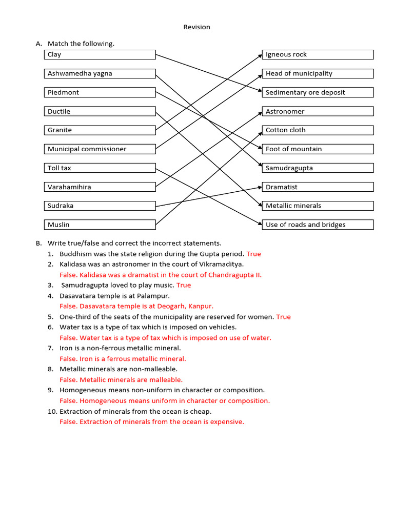 Revision - Key | PDF