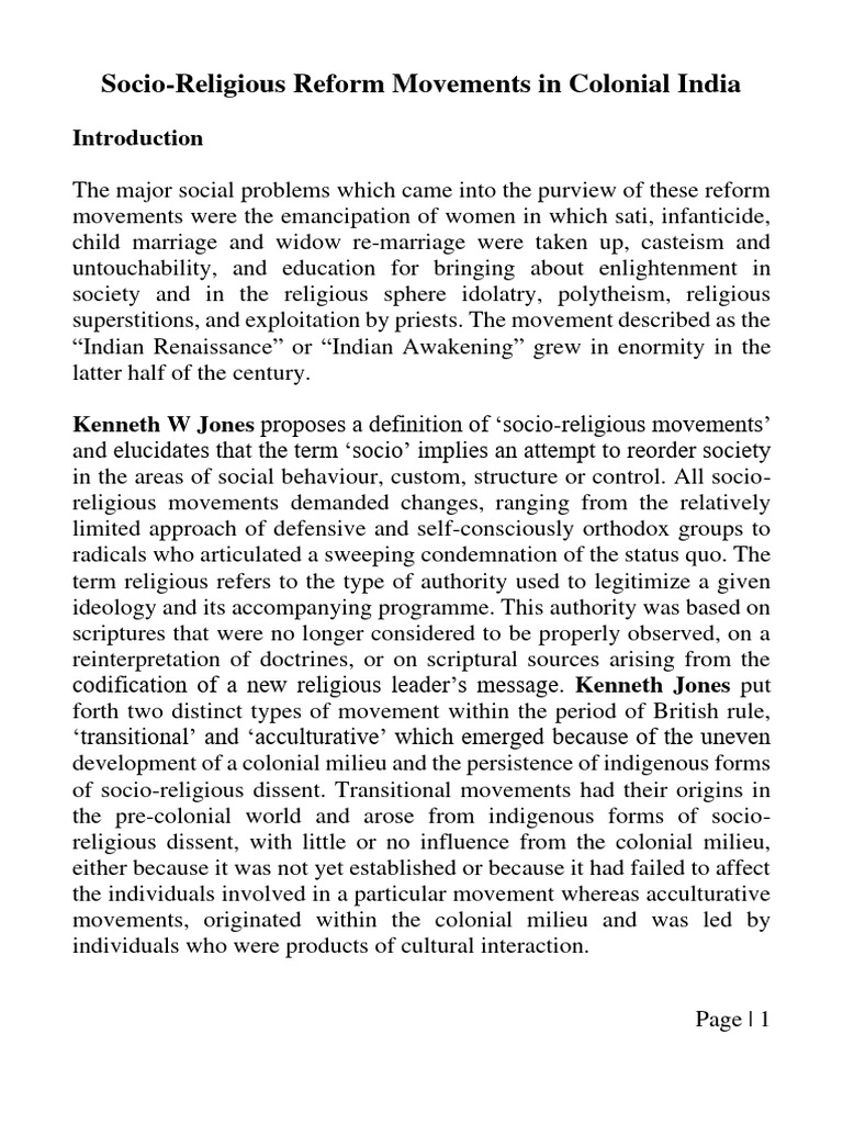 Socio Religious Reform Movements | PDF | Swami Vivekananda | Ramakrishna