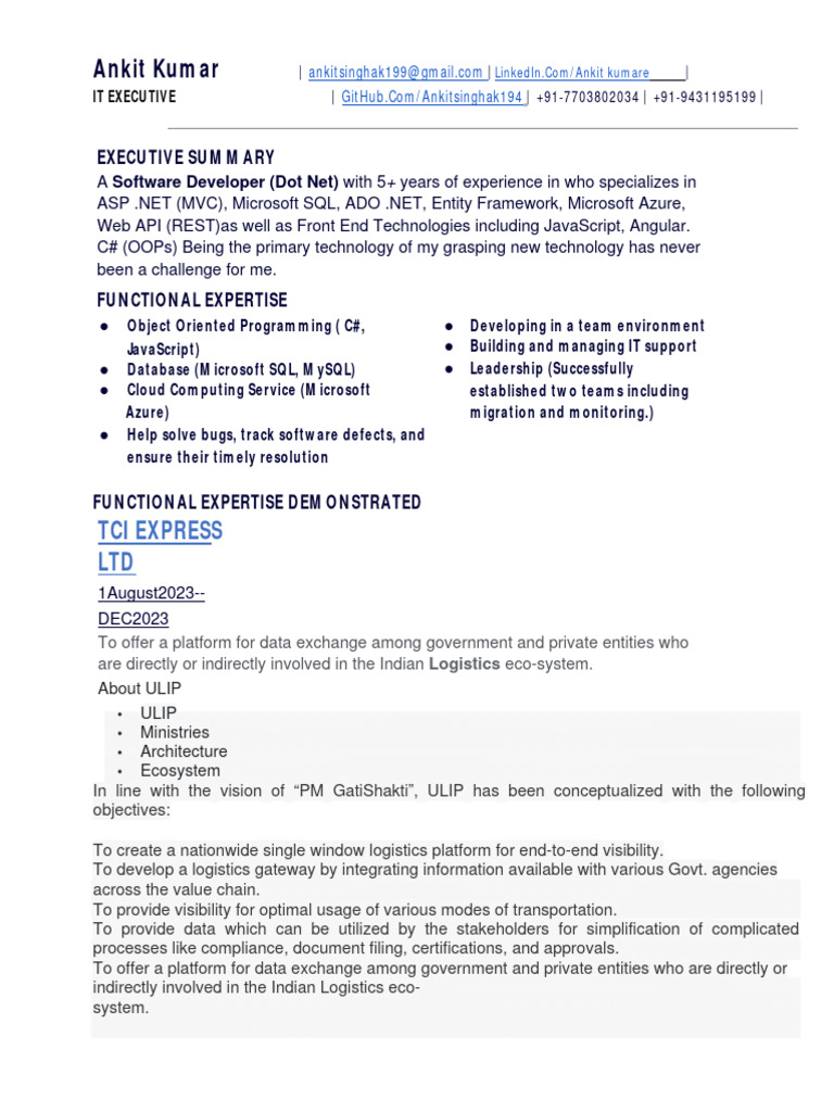 Ankit Kumarresume Full Stack Dot Net Developer - PDFN | PDF | Mobile App | Xamarin