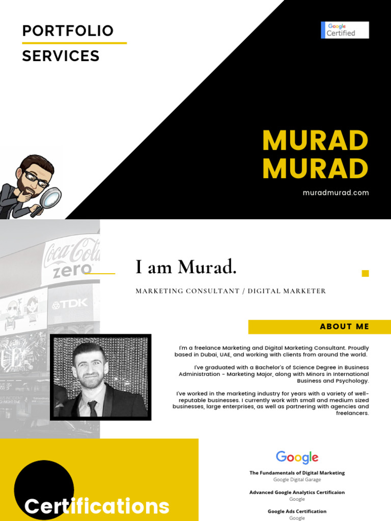 Portfolio and Services - Murad | PDF | Search Engine Optimization | Digital Marketing