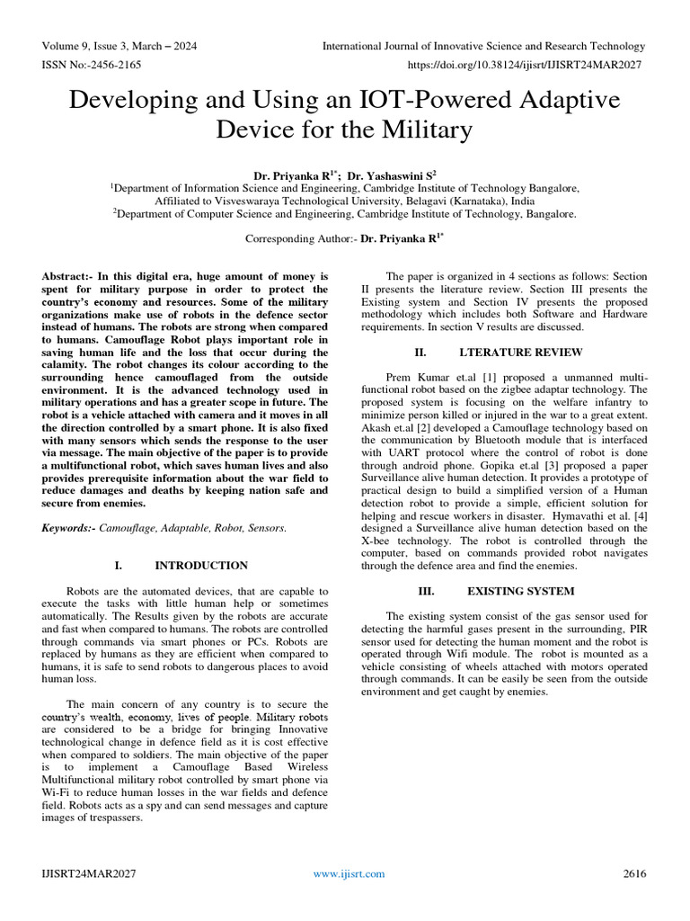 Developing and Using An IOT-Powered Adaptive Device For The Military ...
