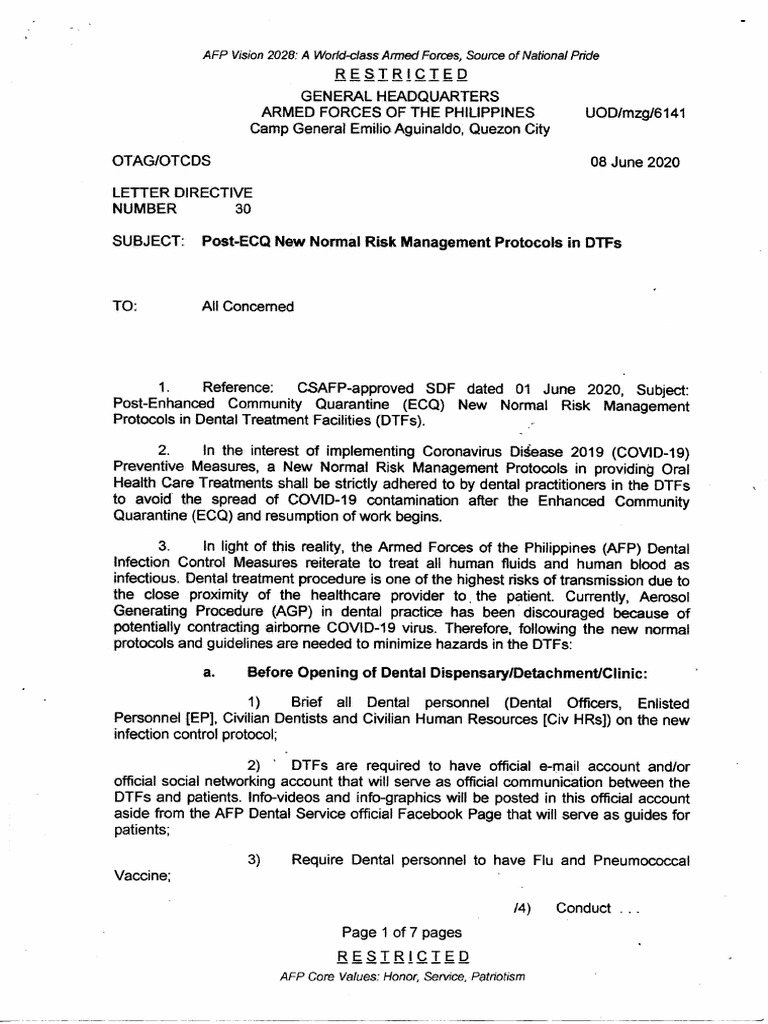 Let Dir 30 GHQ Afp DTD 08jun20 | PDF