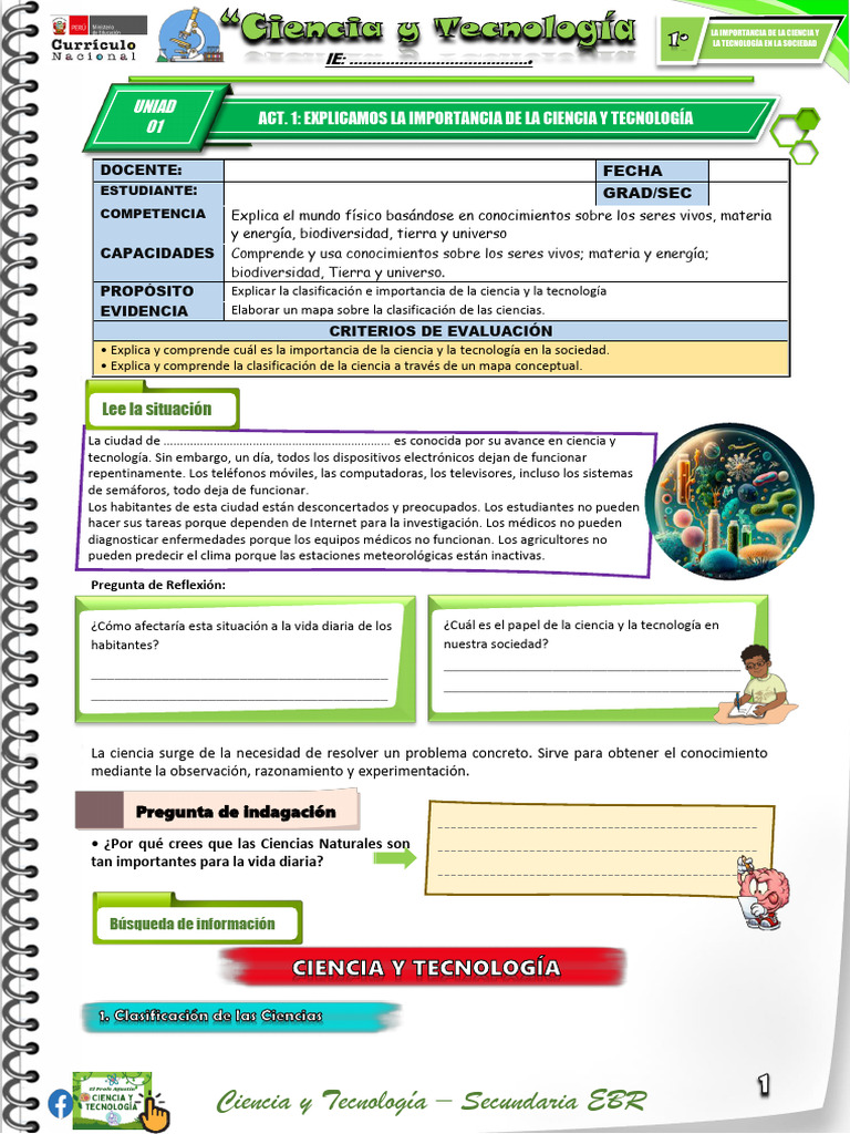 A-1º Act 1-Cyt-Und 1 | PDF | Física | Science