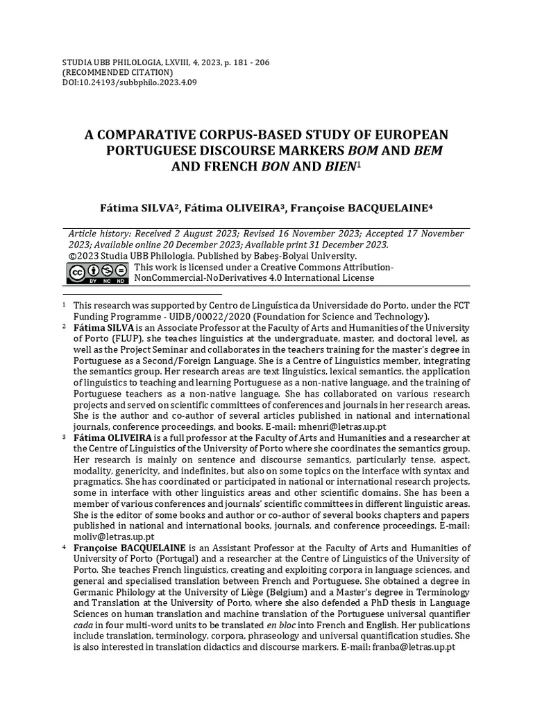2023_Silva_Oliveira_Bacquelaine_Discourse Markers | PDF | Linguistics | Discourse
