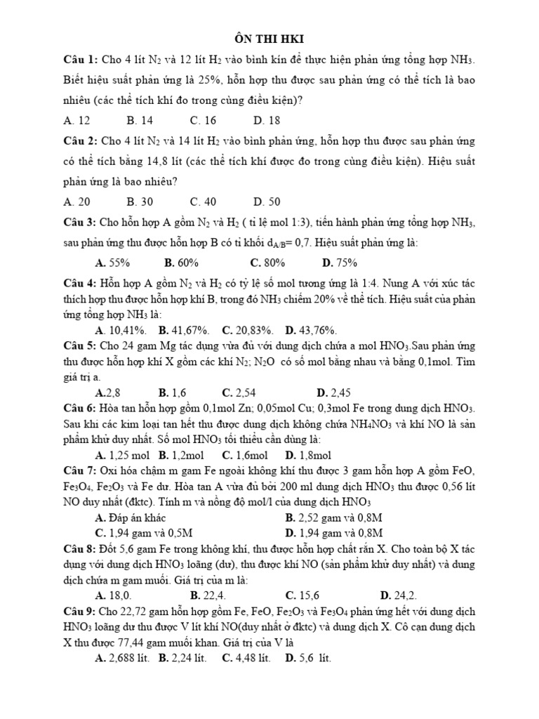 ÔN THI HKI L P 11 BT LÀM THÊM G I Hs | PDF