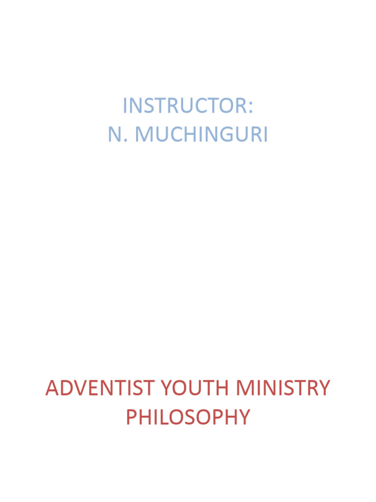 Adventist Youth Ministry Philosophy Guide | PDF | Jesus | Disciple ...