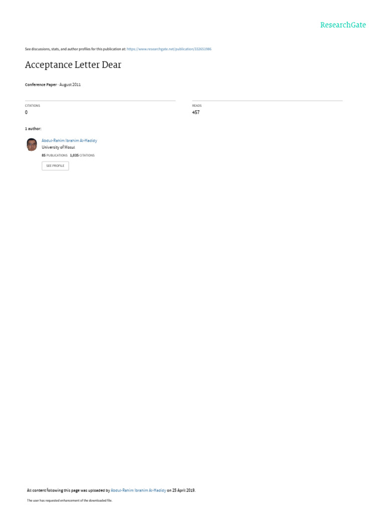 Acceptance_Letter_Dear | PDF | Web 2.0 | Computer Mediated Communication