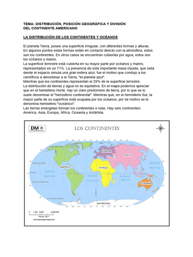 Tema - Distribuci-N - Posici-N Geogr-Fica y Divisi-N Del Continente Americano | PDF | Océanos ...