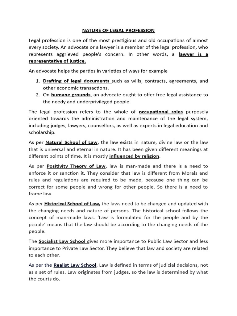 Nature of Legal Profession | PDF