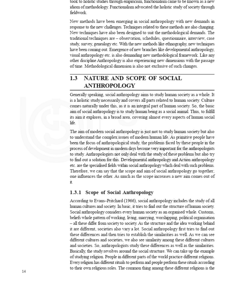 SCL 1 | PDF | Anthropology | Social Anthropology