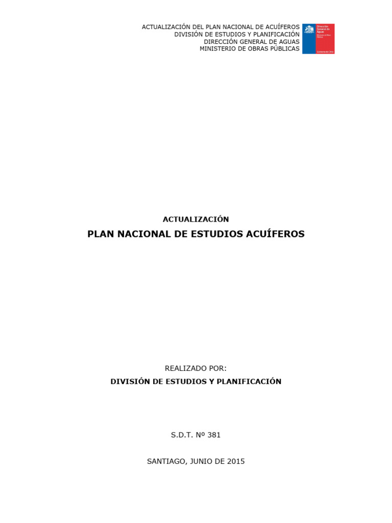 01 Actualización Plan de Acuíferos | PDF | Agua subterránea | Evaluación de impacto ambiental