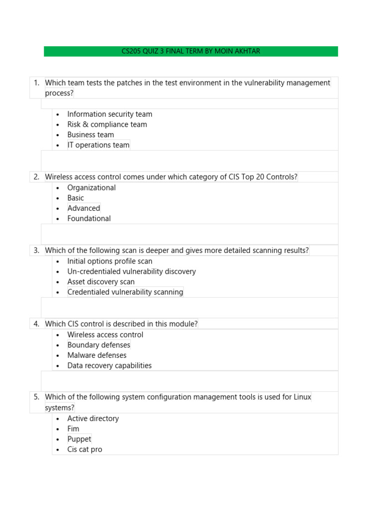 Unsol Cs205 Quiz 3 Final Term by Moin Akhtar | PDF | Cloud Computing ... Unsol Cs205 Quiz 3 Final Term by Moin Akhtar | PDF | Cloud Computing ...