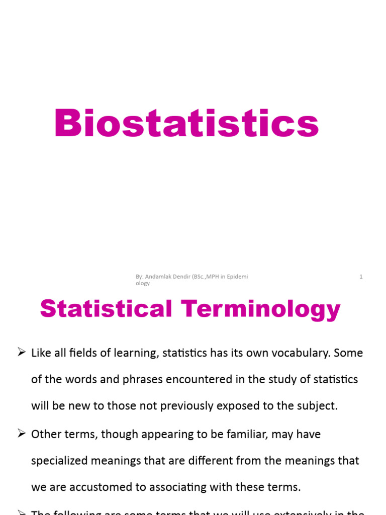 Biostatistic Lecture PPT by Andamlak MLT | PDF | Standard Deviation ...