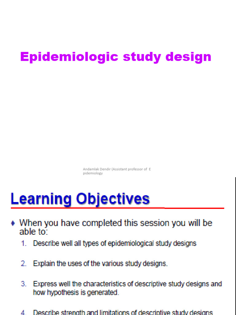 Types of Epidemiologic Study Designs | PDF | Epidemiology | Cohort Study