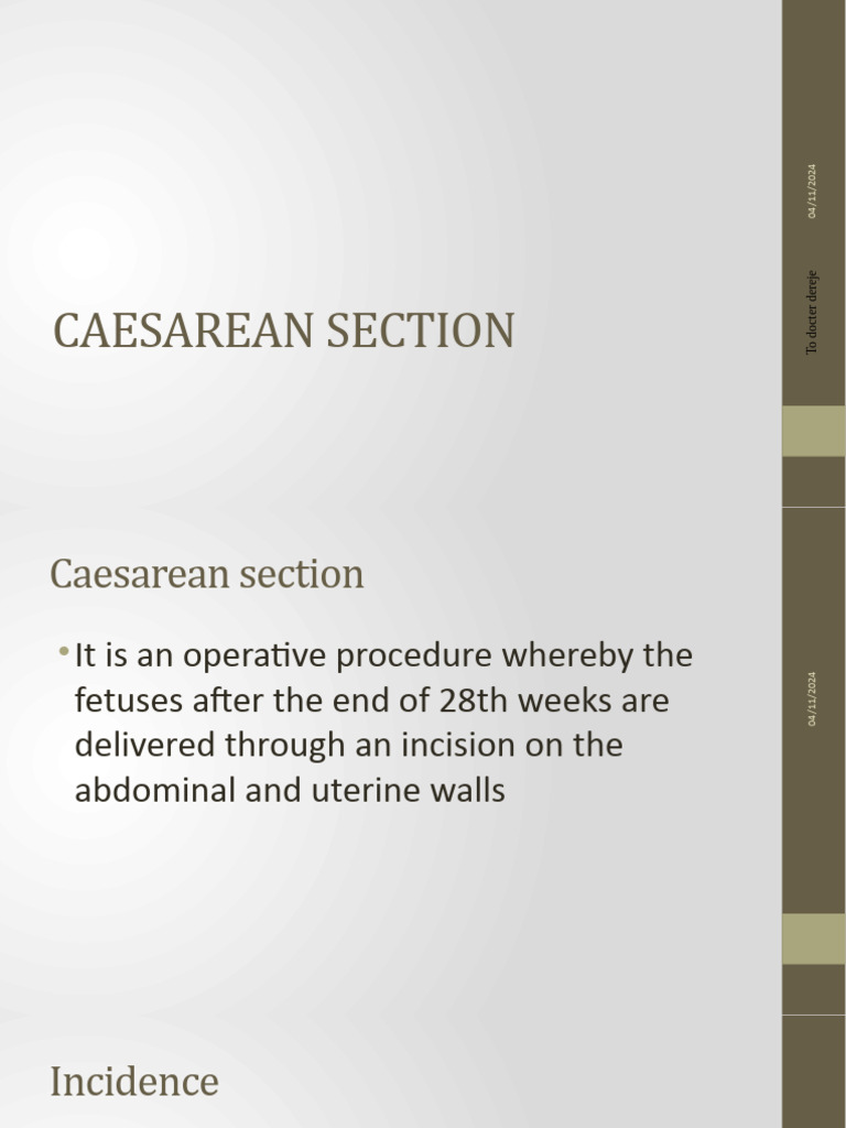 Caesarean Section | PDF | Childbirth | Caesarean Section