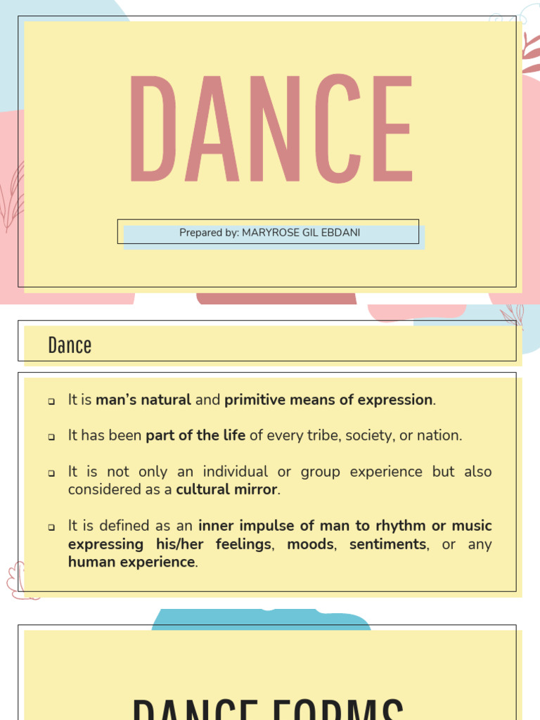 Dance and Elements of Dance | PDF | Dances | Performing Arts