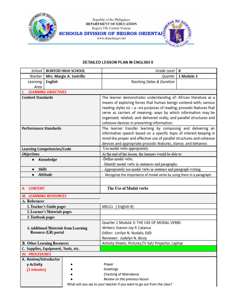 DLP-8-Q1-Module 3 | PDF | Grammar | Linguistics DLP-8-Q1-Module 3 | PDF | Grammar | Linguistics